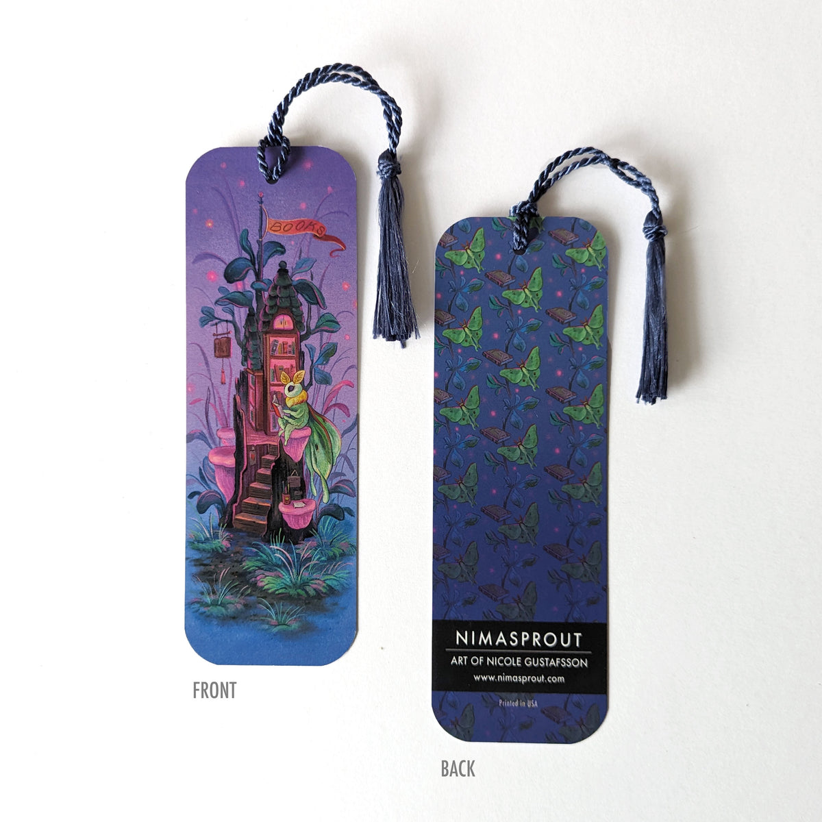 Luna Moth Library – Nimasprout - Art by Nicole Gustafsson